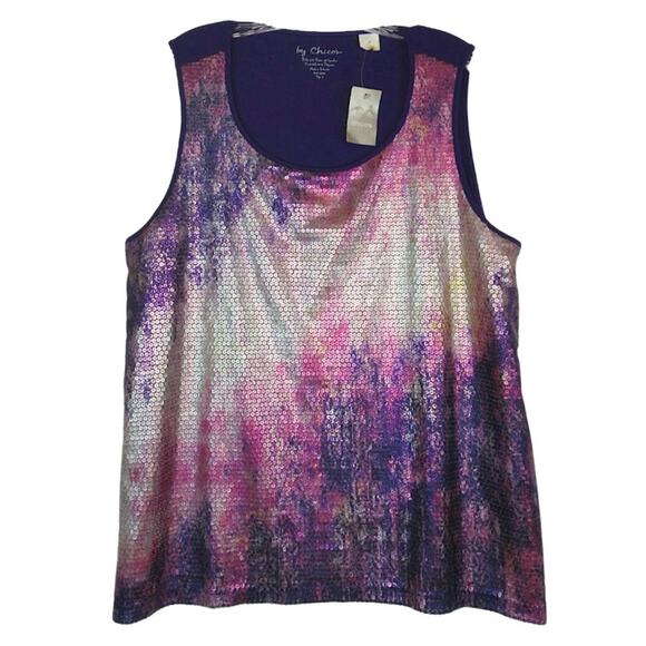 Chico's | Tops | Chicos 3 Colored Shine Sequin Tank Top In Victorian ...